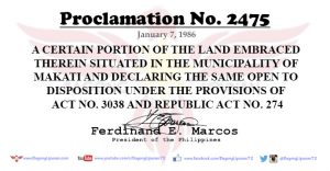 Presidential Proclamation No. 2475 – Bagong Lipunan