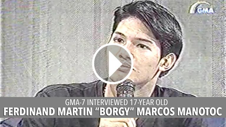 An interview of the 17-year old Marcos’ grandson, Borgy Manotoc ...