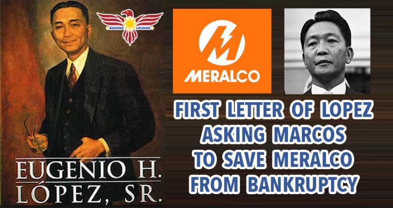 The first letter of Lopez asking Marcos to save MERALCO from bankruptcy ...