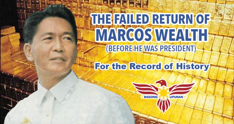 The Failed Return of Marcos Wealth – For the record of history – Bagong ...
